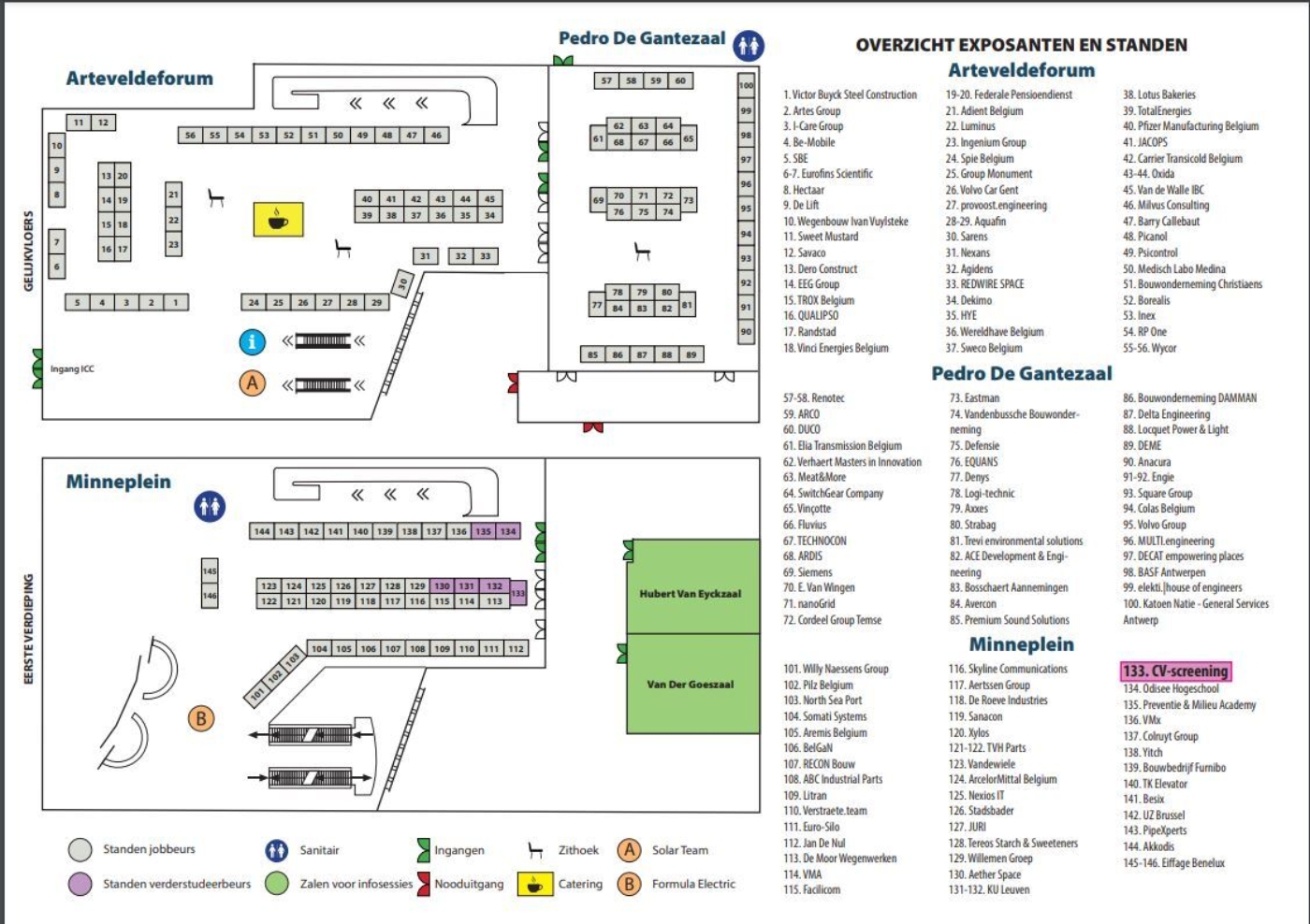 Grondplan Job- en Verderstudeerbeurs 2024 | Jobbeurs Technologiecampus Gent